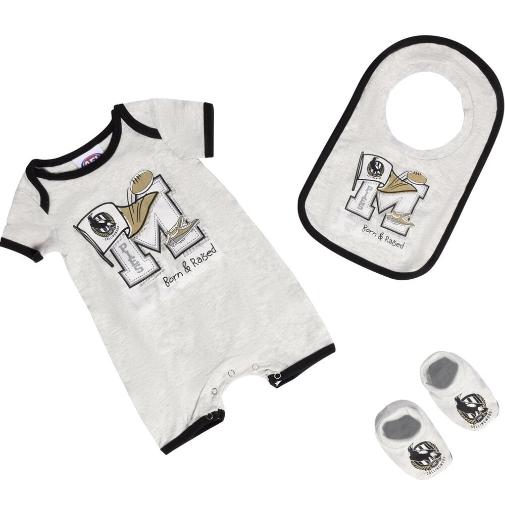 AFL COLLINGWOOD BABY FOOTY FAN GIFT SET 3-6 M – Whats New Tasmania