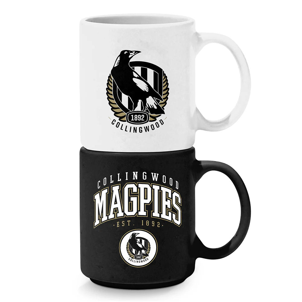 AFL COLLINGWOOD MAGPIES STACKABLE CERAMIC MUGS – Whats New Tasmania