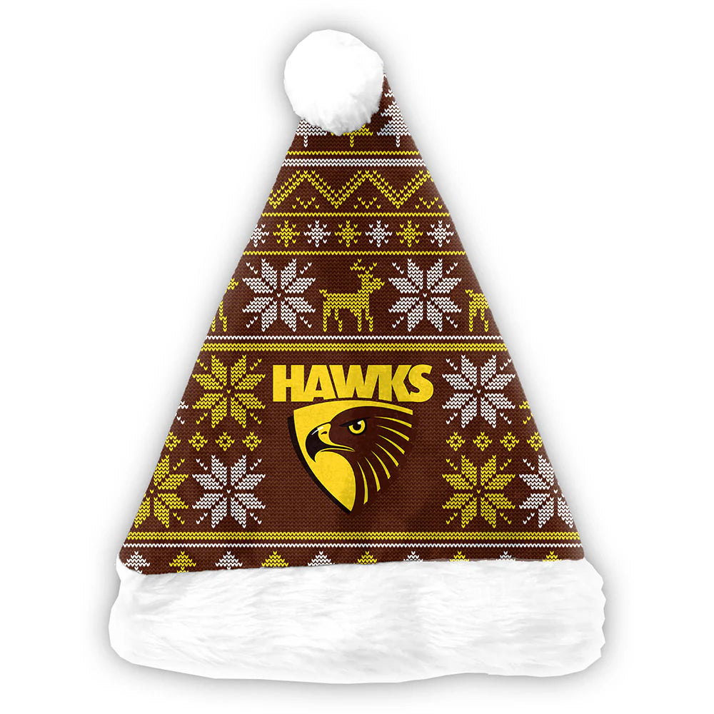 AFL HAWTHORN HAWKS CHRISTMAS SANTA HAT – Whats New Tasmania